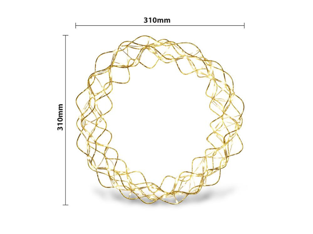 Xmas Haus LED Copper Gold Wreath – Indoor & Outdoor Christmas Decorati ...