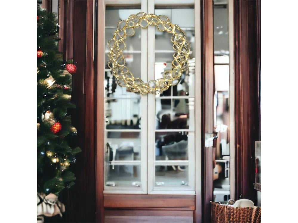 Xmas Haus LED Copper Gold Wreath – Indoor & Outdoor Christmas Decorati ...