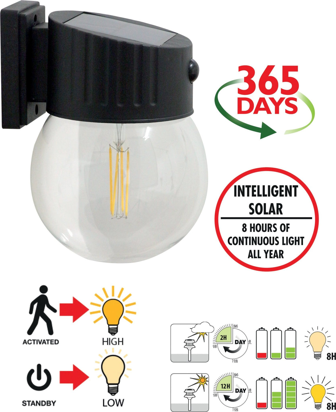 Intelligent Solar LED Wall Light — Home & Garden Extras