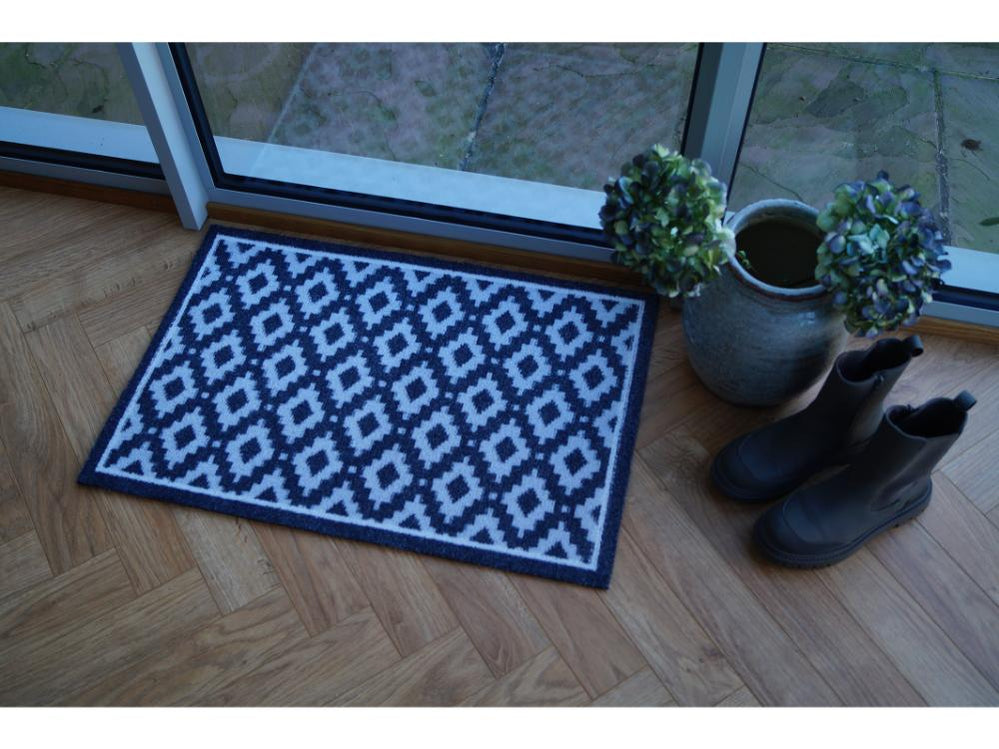 Eco Flex Premium Washable Mat - Diamond Geo Grey — Home & Garden Extras
