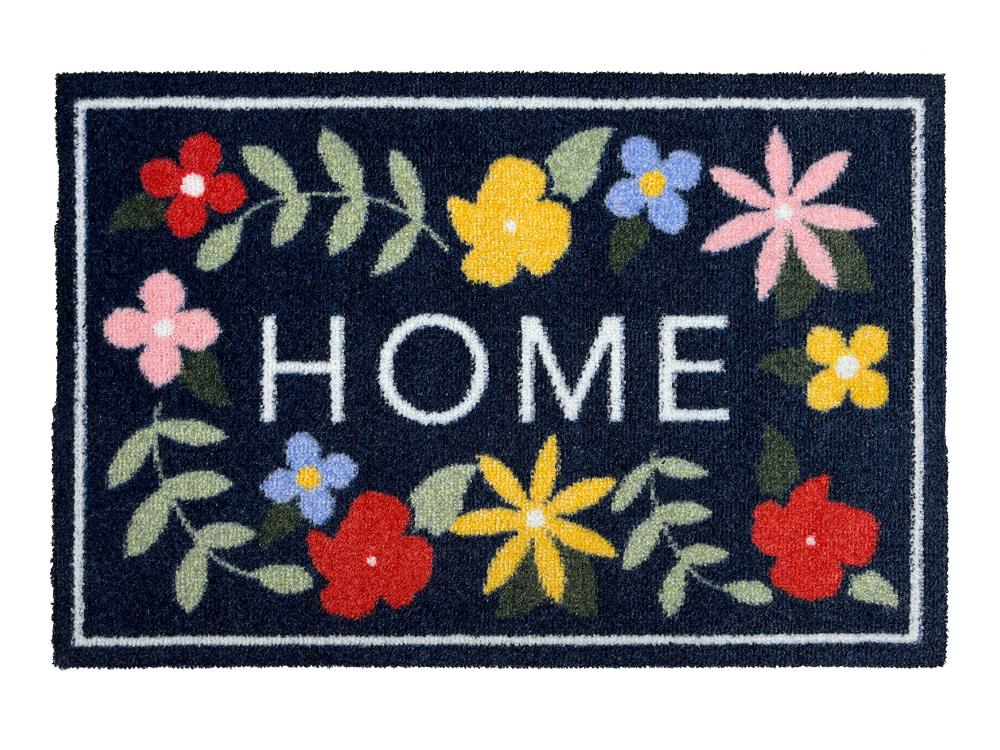 Eco Flex Premium Washable Mat - Floral Home Navy — Home & Garden Extras