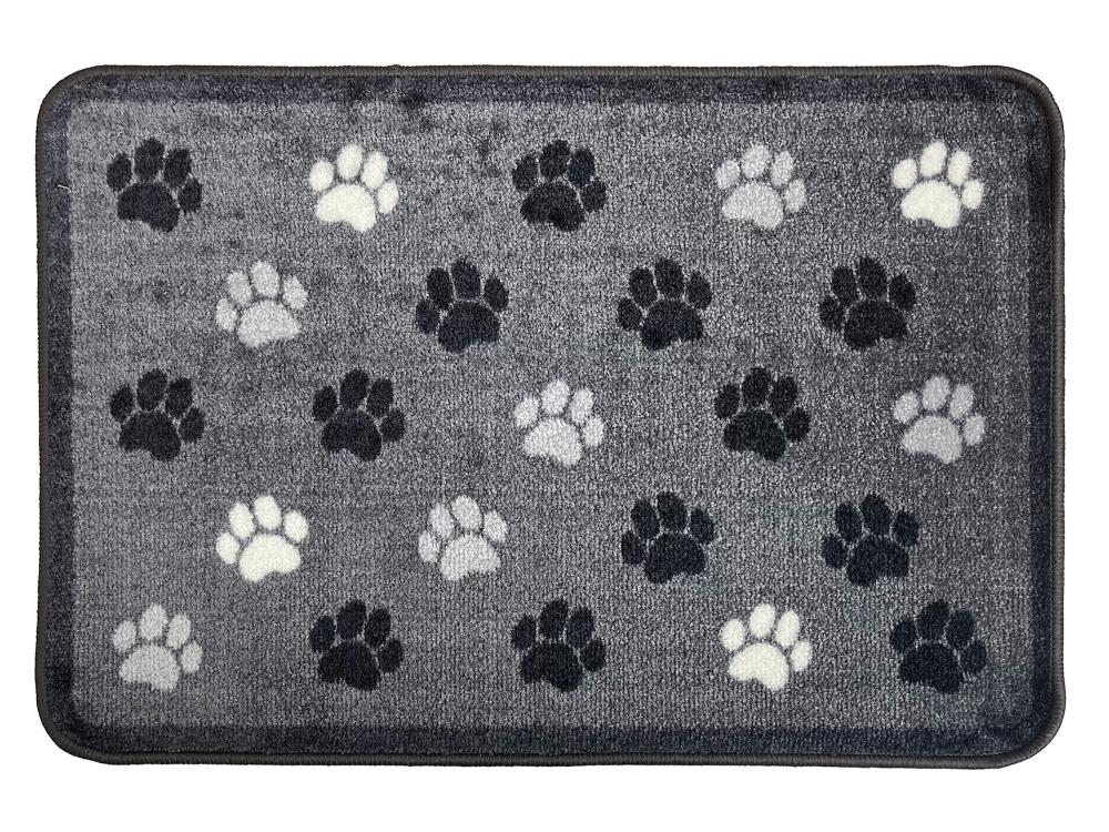 Supersoft Washable Mat - Grey Paw Print — Home & Garden Extras