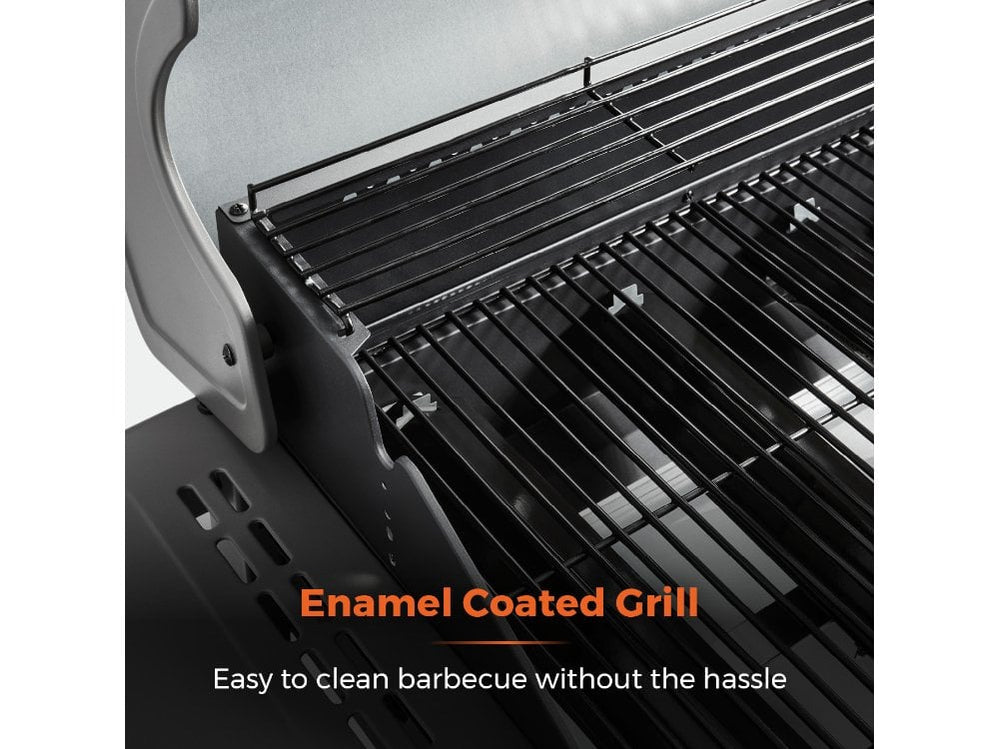 Stealth 4000 Four Burner Porcelain Gas BBQ with Side BurnerPrecision T ...