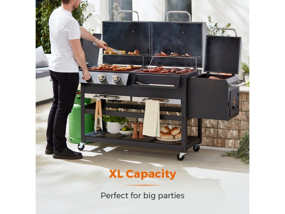 Ignite Multi XL Grill with Gas/Charcoal, Smoker & Side Burner — Home ...