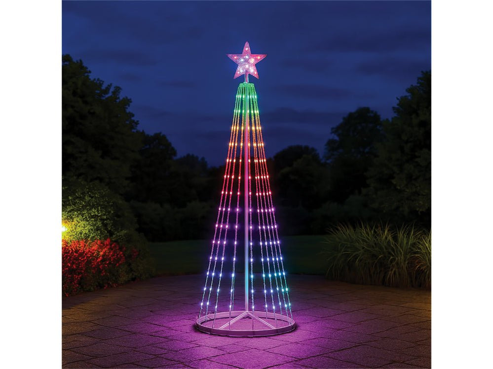 Xmas Haus 3D 1.5m RGB LED Pre-Lit Smart Christmas Tree – 202 LEDs, Rem ...
