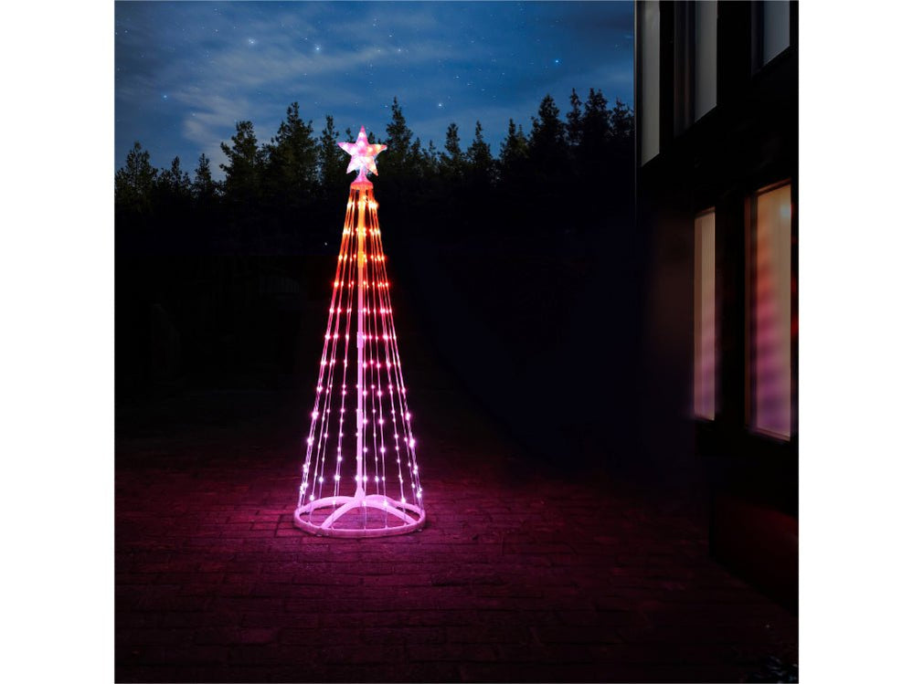 Xmas Haus 3D 1.5m RGB LED Pre-Lit Smart Christmas Tree – 202 LEDs, Rem ...