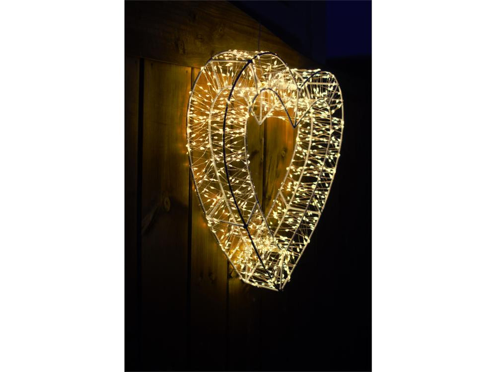 Xmas Haus 40cm LED Heart Light – 960 Warm White LEDs with Timer, Indoo ...