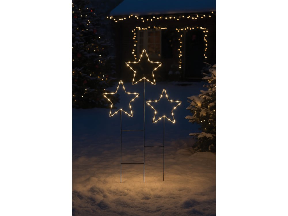 Xmas Haus Christmas 3 Star Cluster – 30 Warm White LEDs per Star, Batt ...