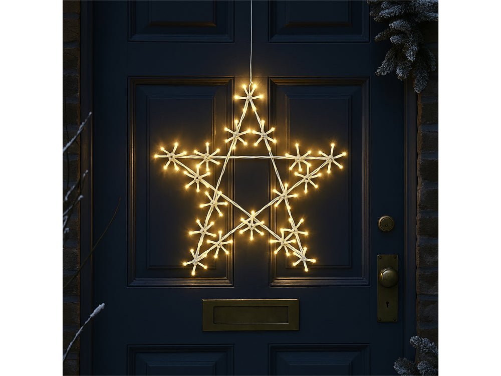 Xmas Haus Christmas Holiday Star – 50cm with 120 Warm White LEDs, 8 Li ...