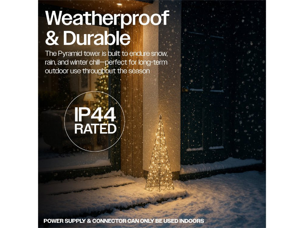 Xmas Haus Pyramid-Shaped Tree - Black Frame w/ White LEDS — Home ...